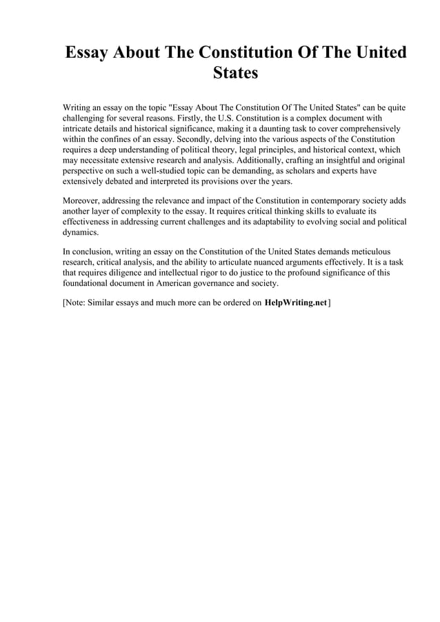 Essay About The Constitution Of The United States.pdf