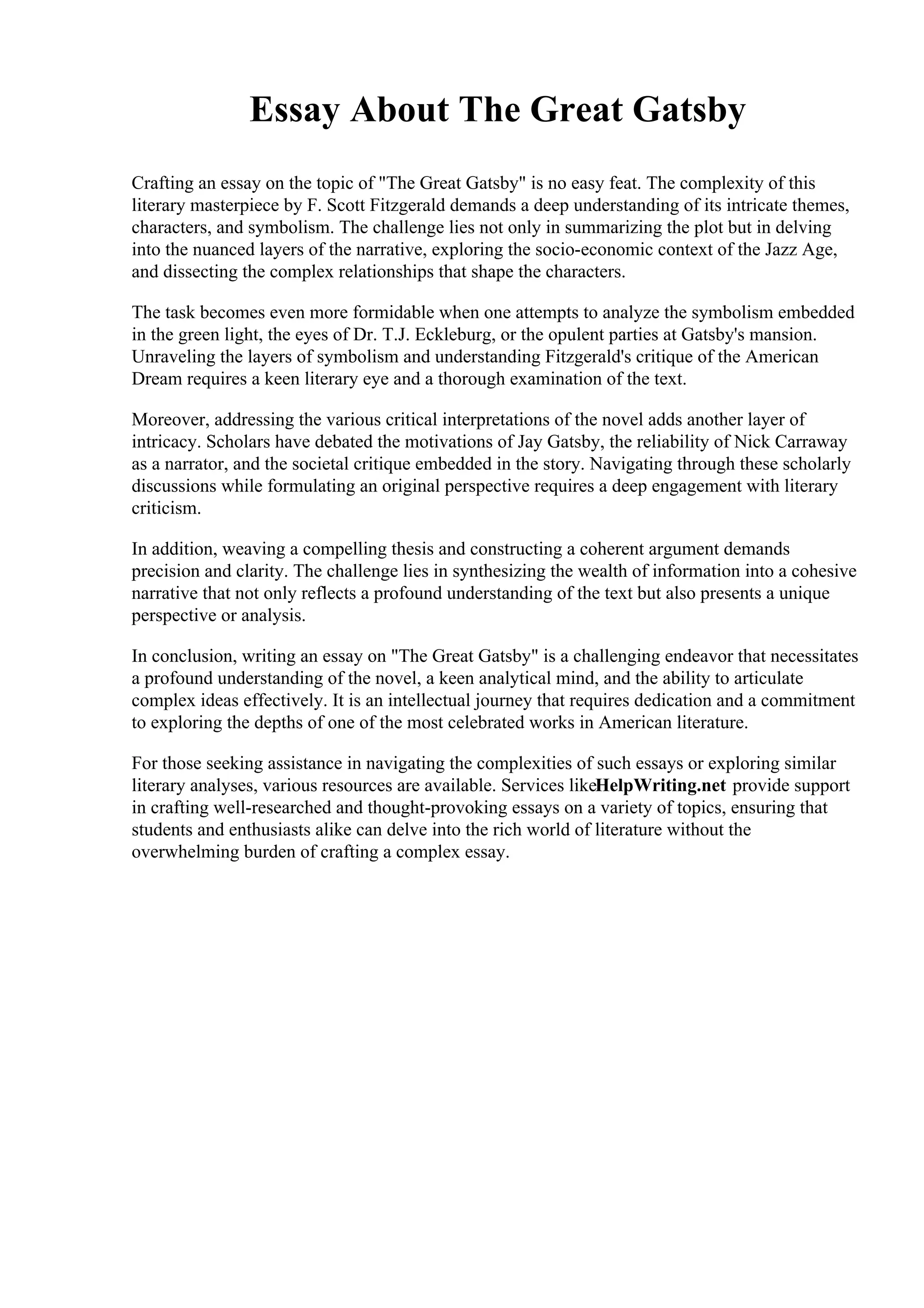 Essay About The Great Gatsby.pdf