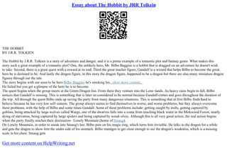Essay About The Hobbit By JRR Tolkein | PPT