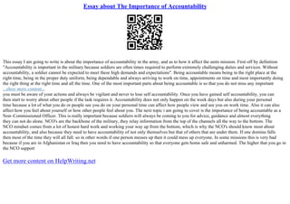 Essay About The Importance Of Accountability | PPT