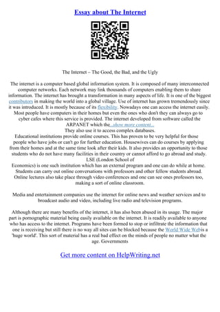 Essay About The Internet | PDF