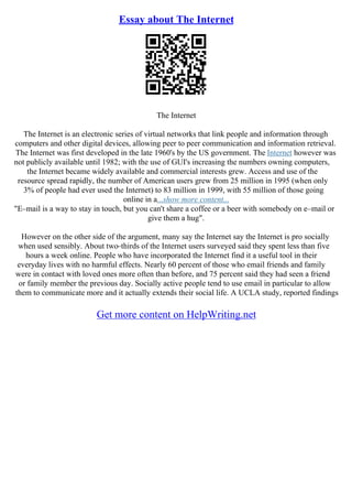 Essay About The Internet | PDF