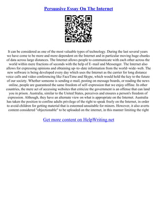 Essay About The Internet | PDF