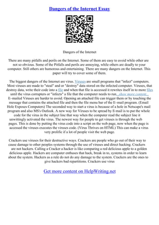 Essay About The Internet | PDF