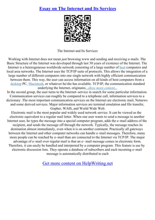 Essay About The Internet | PDF