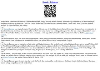 Essay About The Legacy Of Harriet Tubman | PPT
