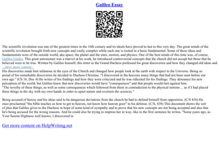 Essay About The Trial Of Galileo | PPT