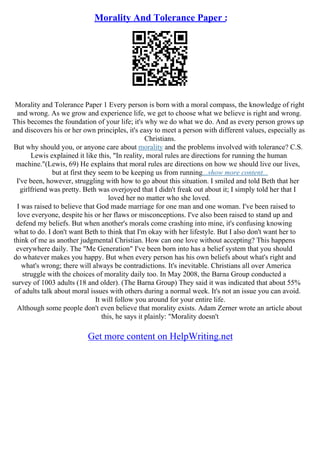 Essay About Tolerance | PDF