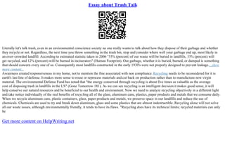 Essay About Trash Talk | PDF