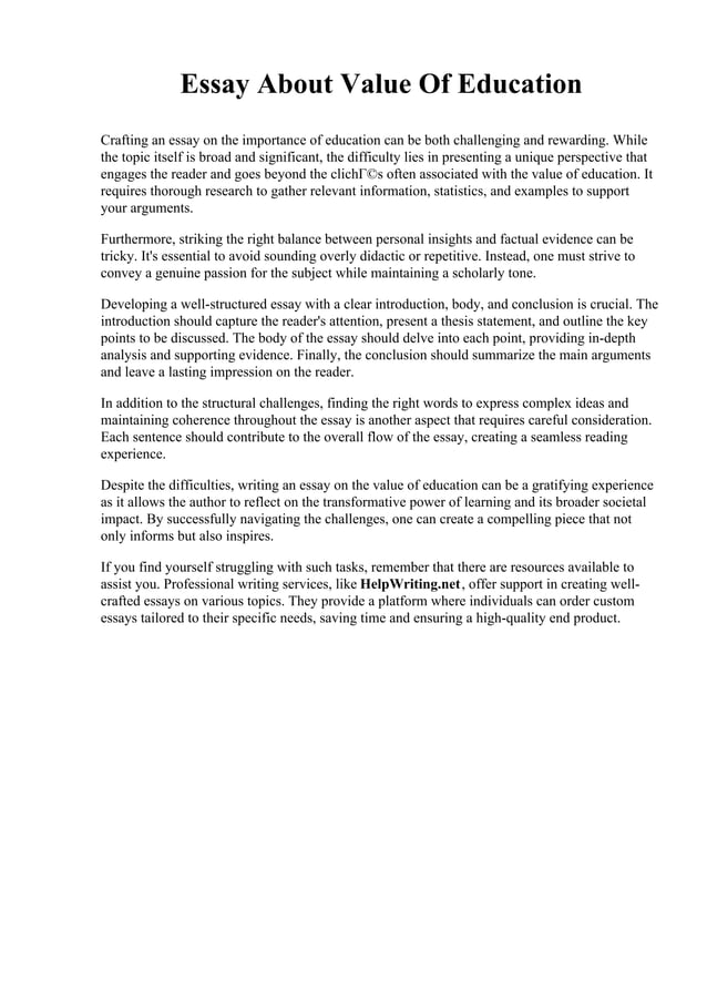 Essay About Value Of Education.pdf