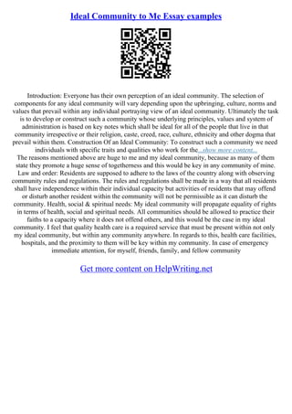 Essay About Your Community | PDF | Christianity | Religion & Spirituality