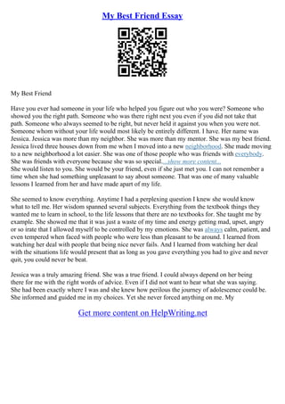 Essay About Your Friend | PDF