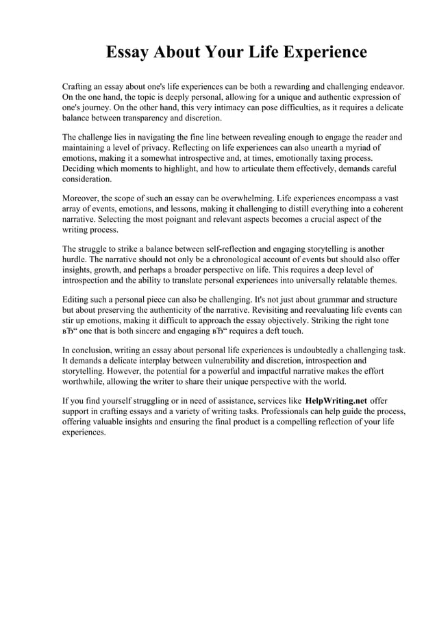 Essay About Your Life Experience.pdf