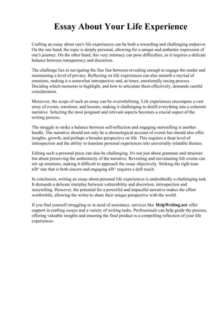 Essay About Your Life Experience.pdf