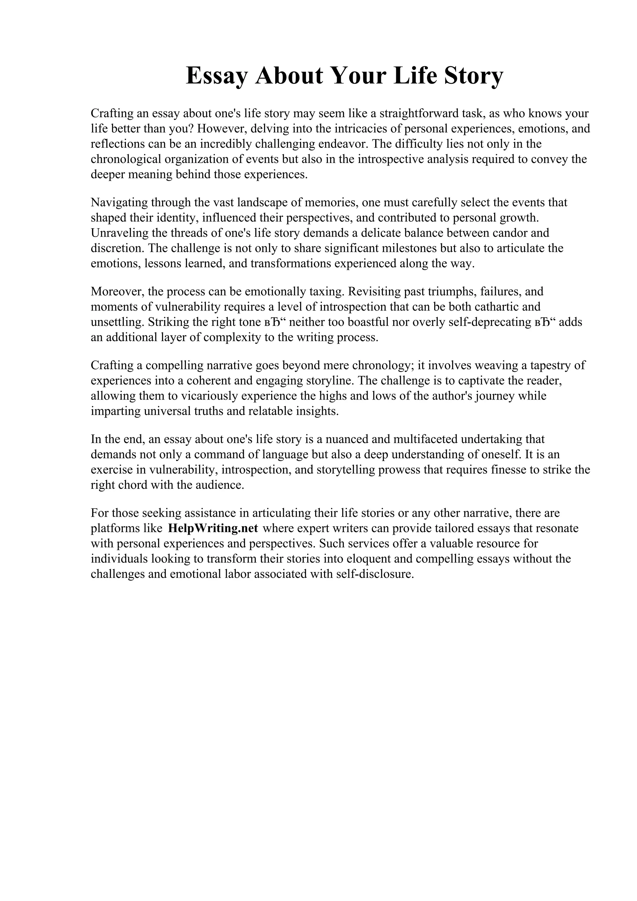 Essay About Your Life Story.pdf