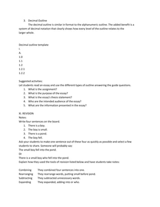 Essay activities in all year level | DOCX