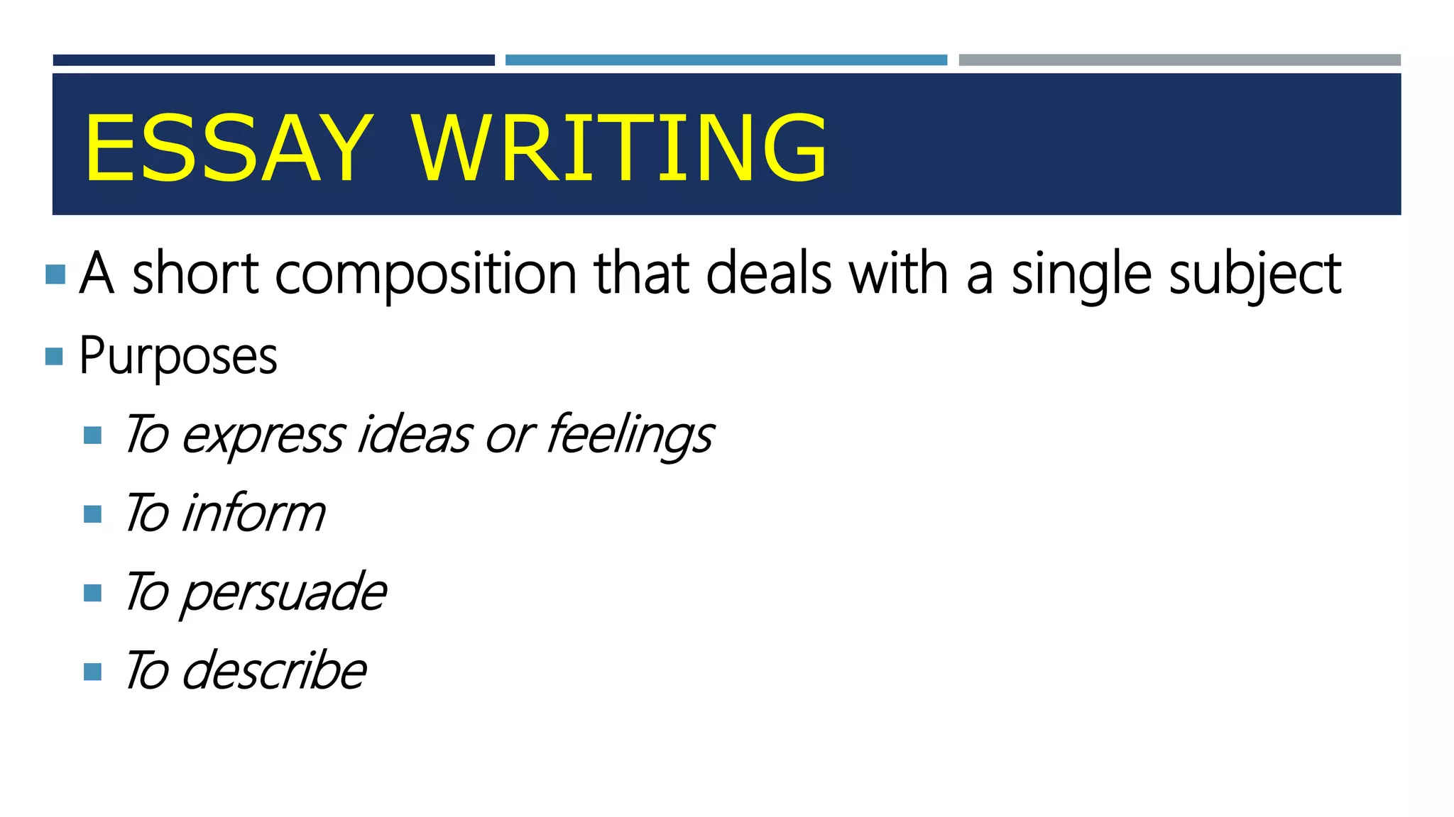 Essay and Essay writing | PPT