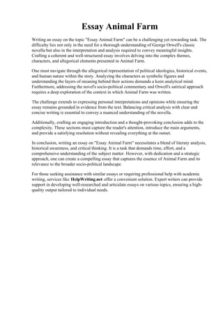 Essay Animal Farm | PDF
