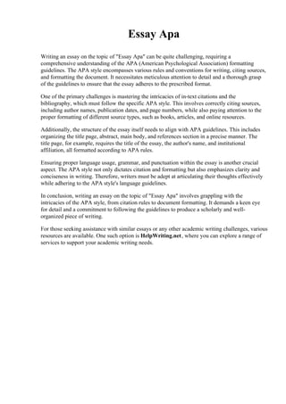 Essay Apa.pdf | Educational Assessment | Education