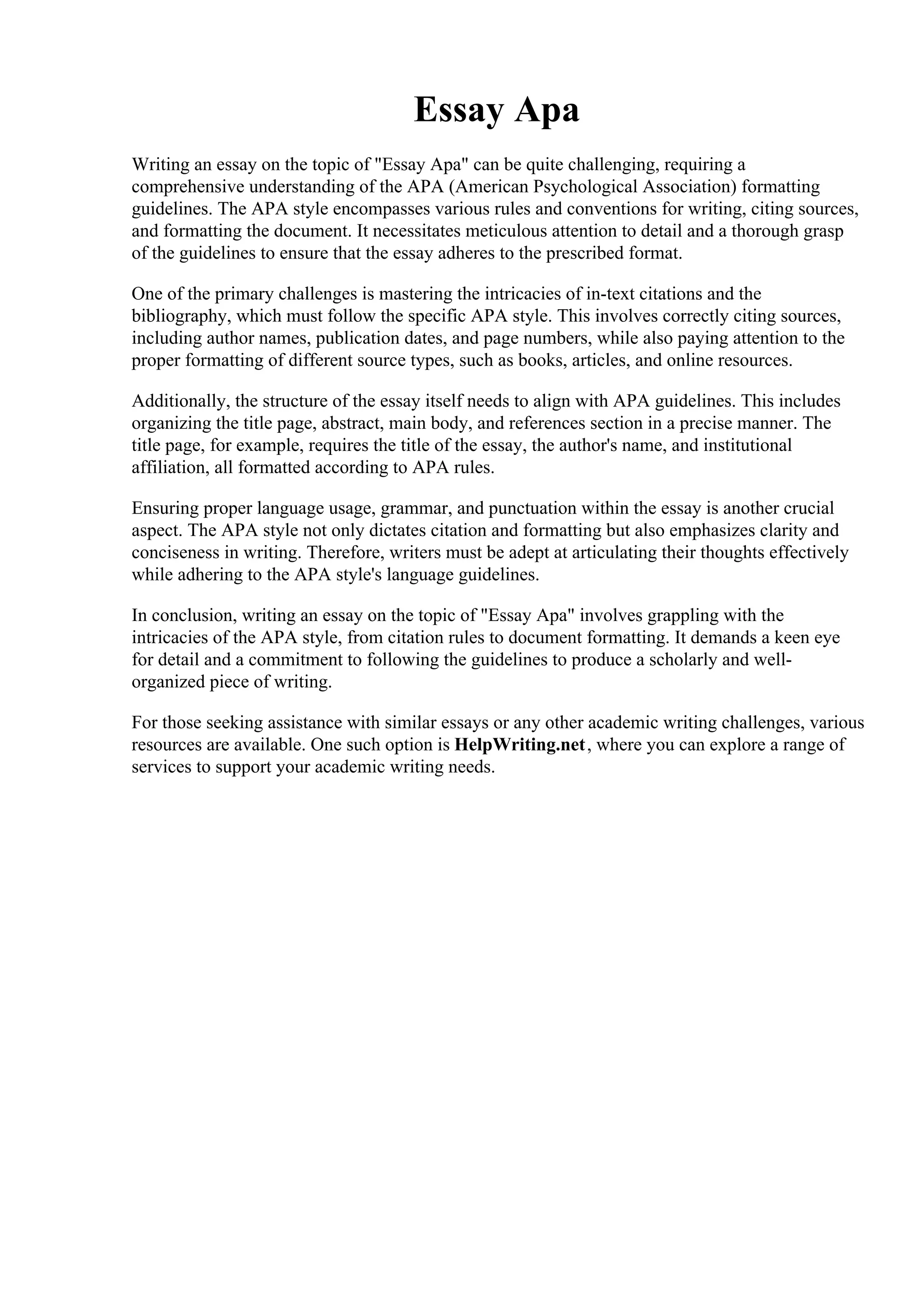 Essay Apa. 2013 examples of apa essay format | PDF | Women\'s Health ...