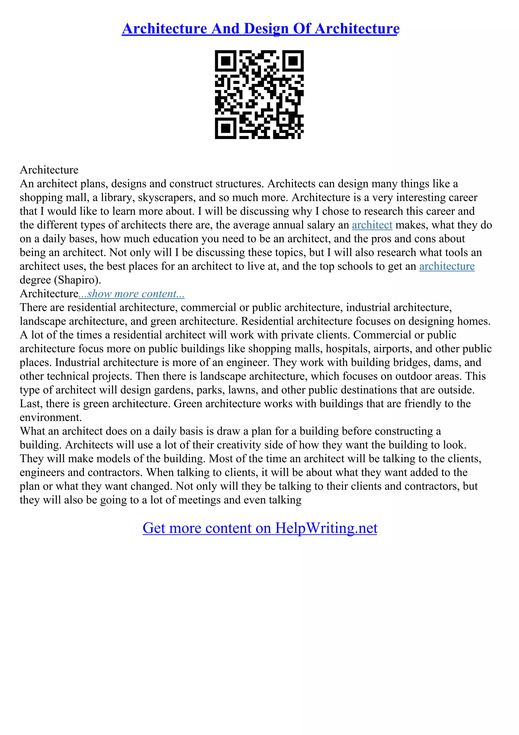 Essay Architecture | PDF