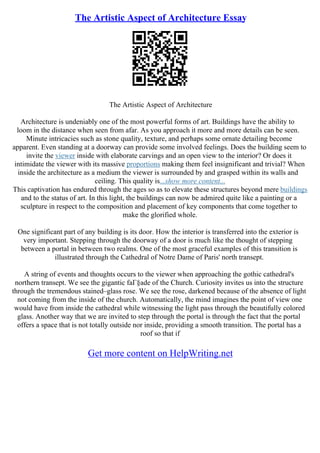 Essay Architecture | PDF | Civil Engineering Industry | Industries