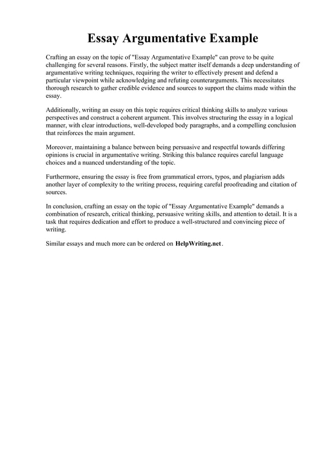 Essay Argumentative Example. 017 Argumentative Essay Examples High ...