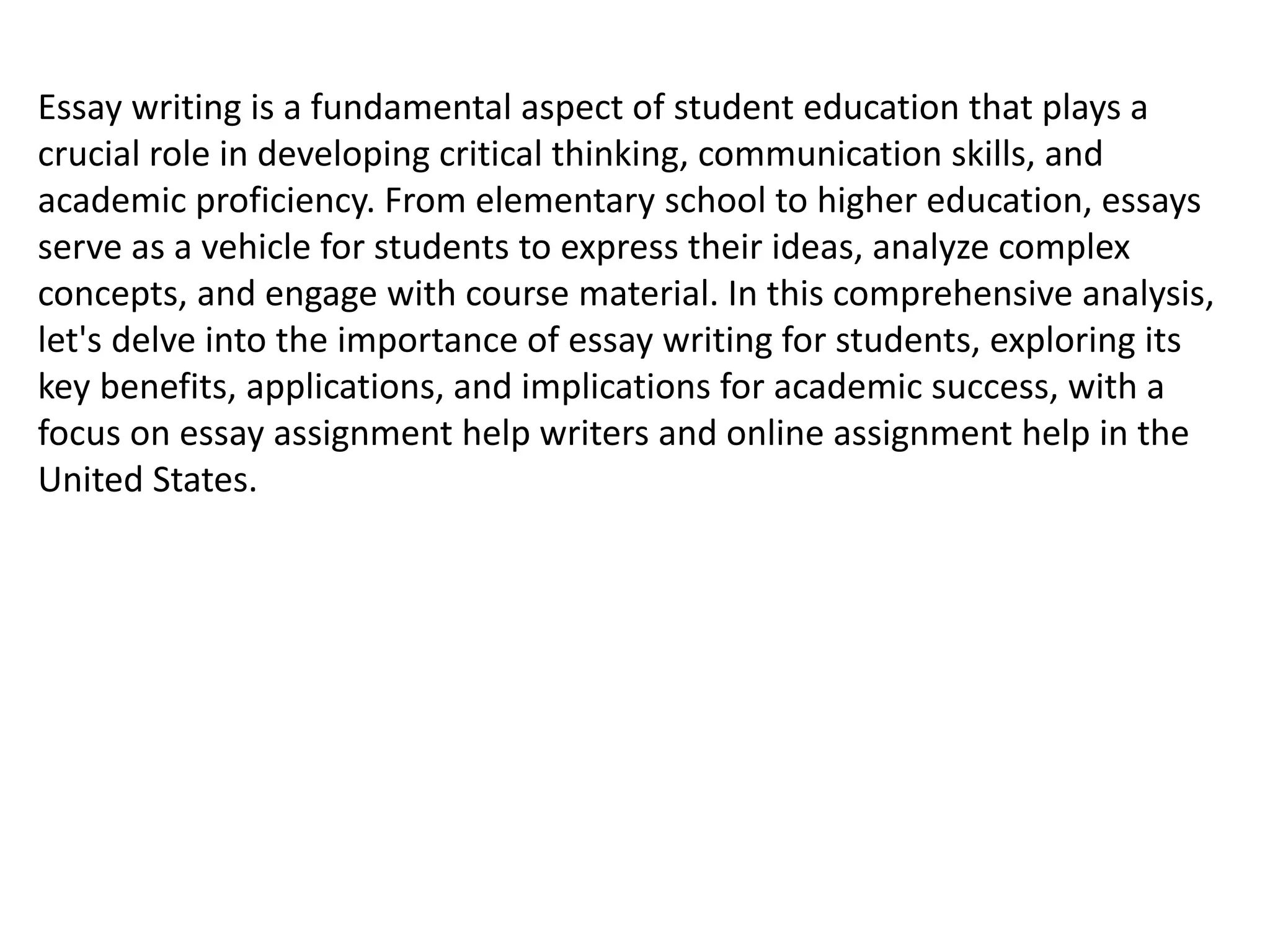 The Significance of Essay Writing in Student Education | PPT