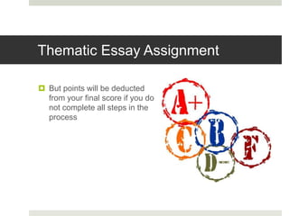 Thematic Essay Assignment Overview | PPTX