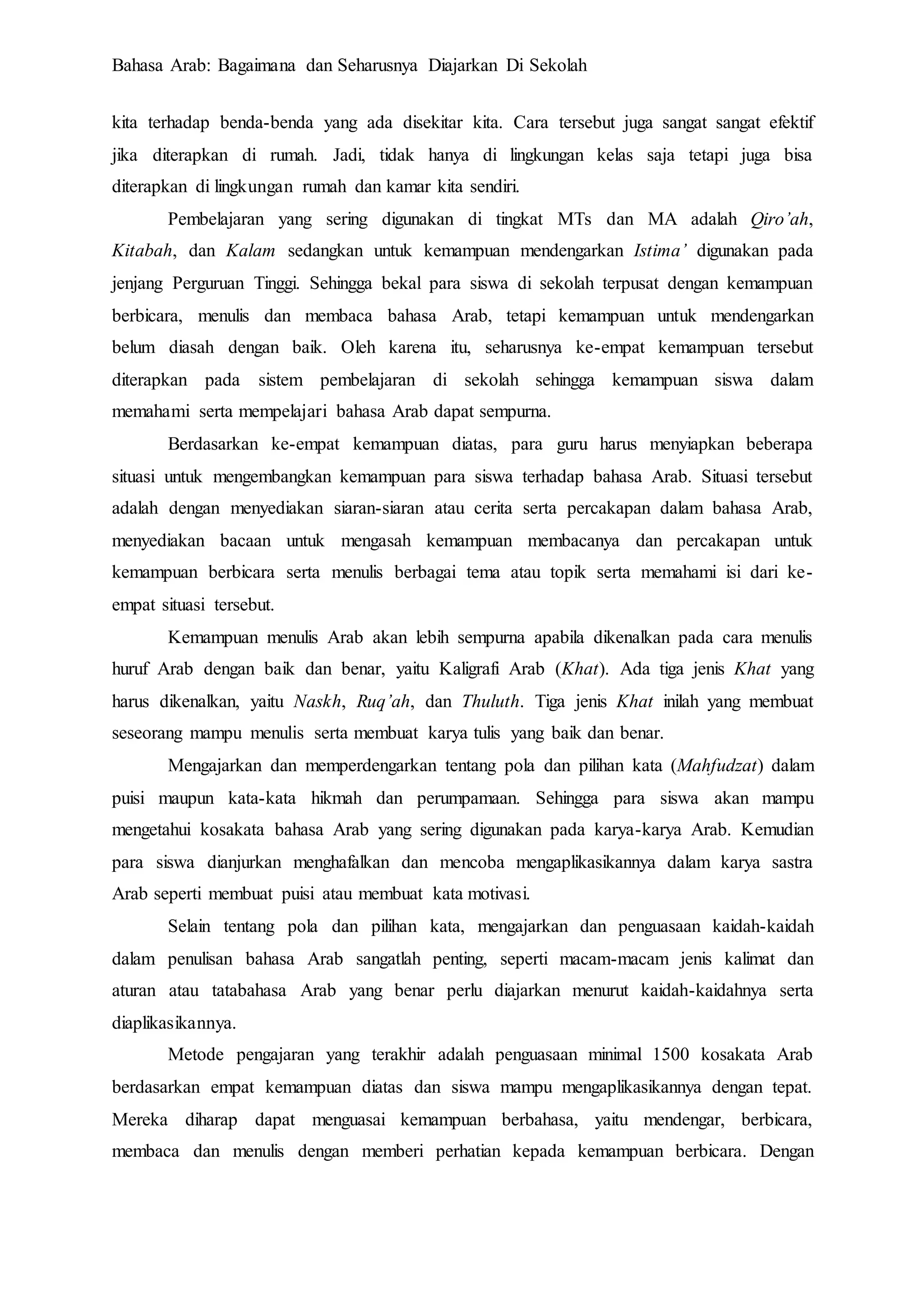 Essay Bahasa Indonesia | DOCX