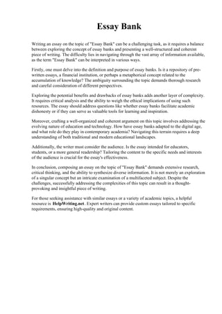 Essay Bank | PDF