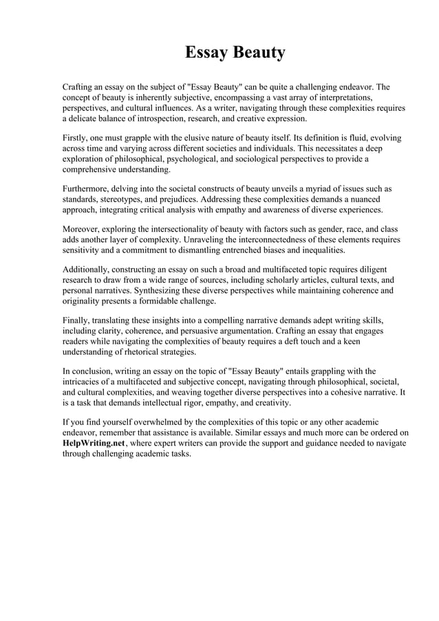 Essay Beauty.pdf | Homework and Study | Education