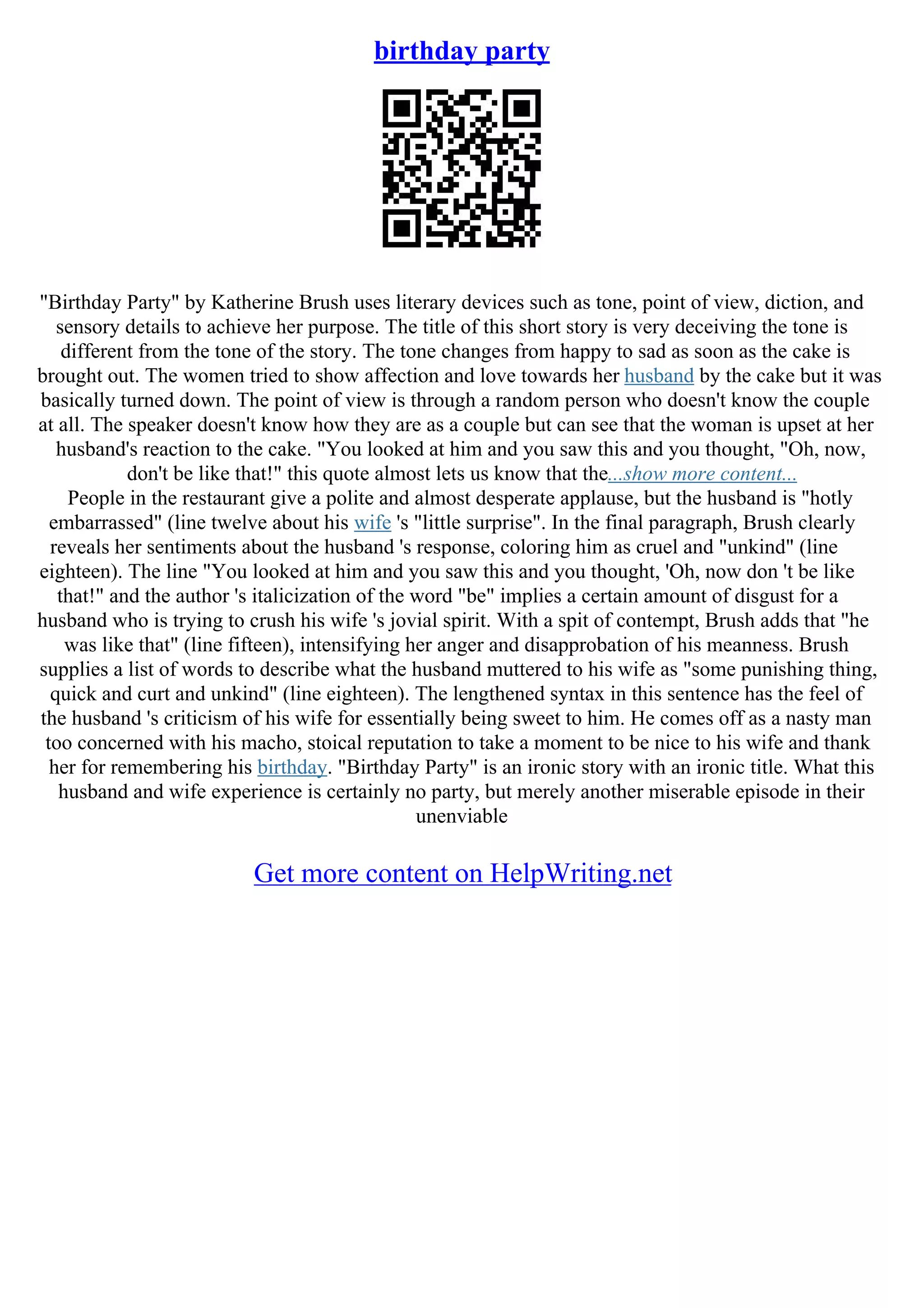 Essay Birthday Party | PDF