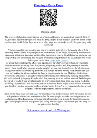 Essay Birthday Party | PDF | Crime & Harmful Acts to Individuals ...