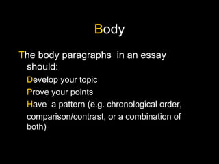 Essay Writing (Body) | PPT