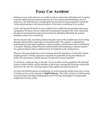 Essay Car Accident. Road Accident Quotes Quotes About Accident Essay ...