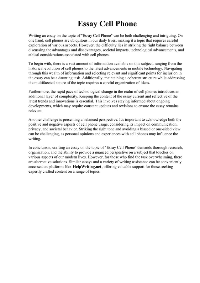 Essay Cell Phone | PDF