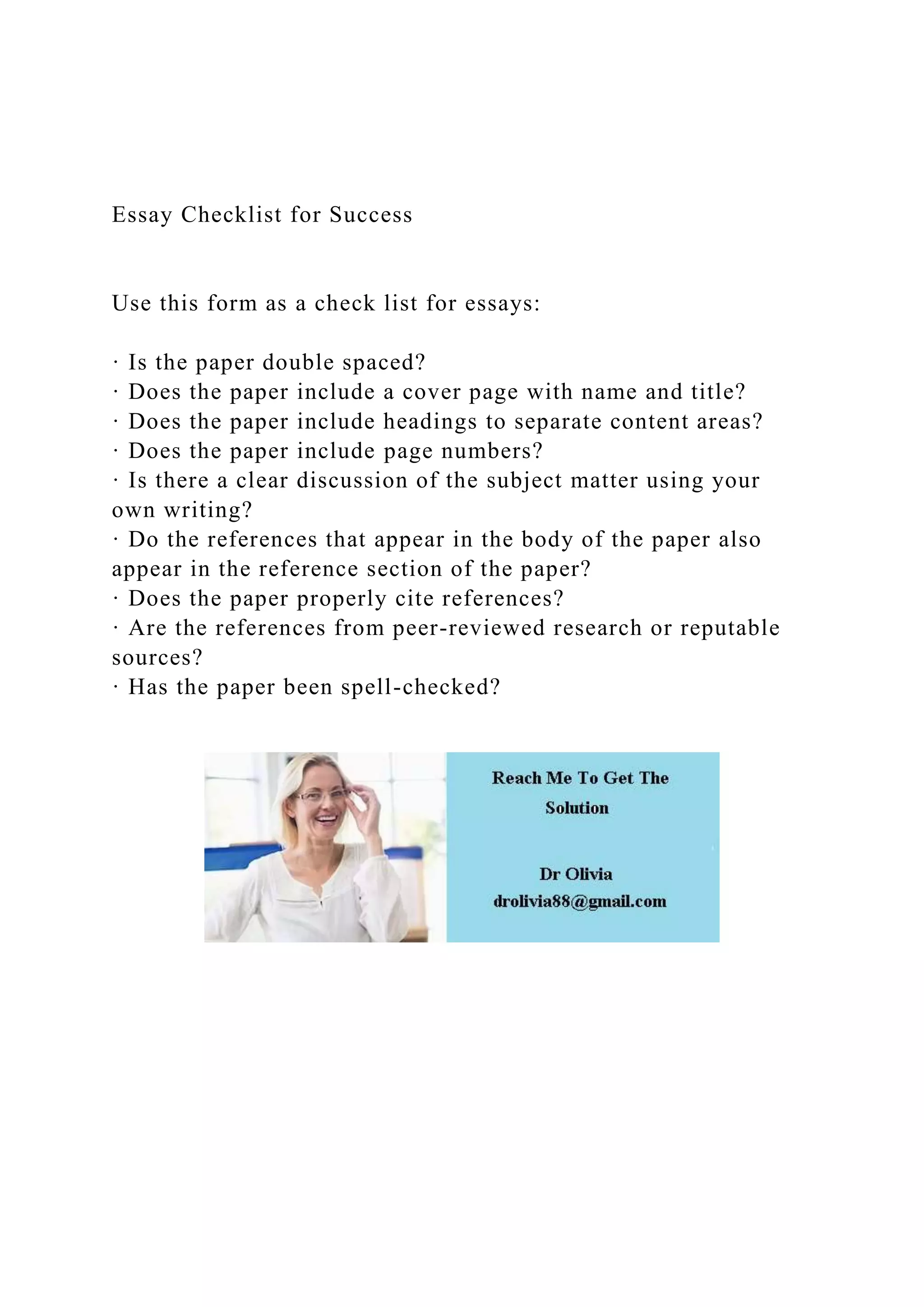 Essay Checklist for SuccessUse this form as a check list f.docx