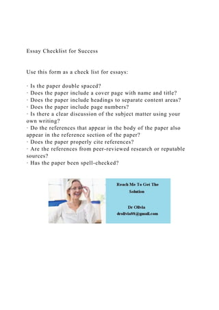 Essay Checklist for SuccessUse this form as a check list f.docx