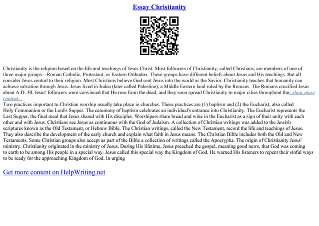 Essay Christianity | PPT