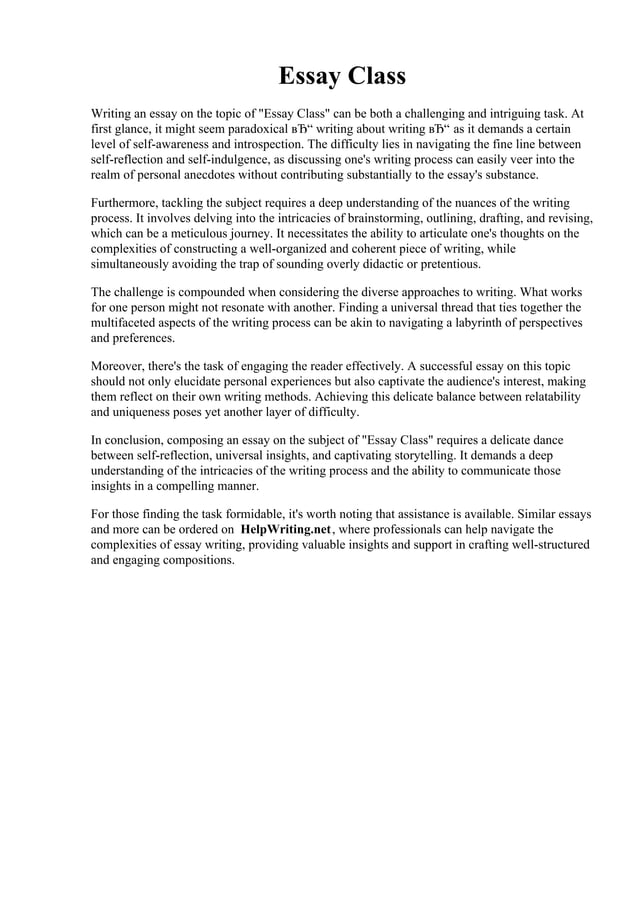 Essay Class. Classroom Observation Free Essay Example | PDF