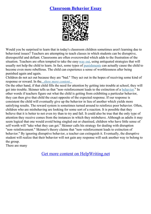 Essay Classroom | PDF