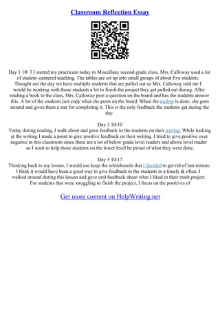 Essay Classroom | PDF