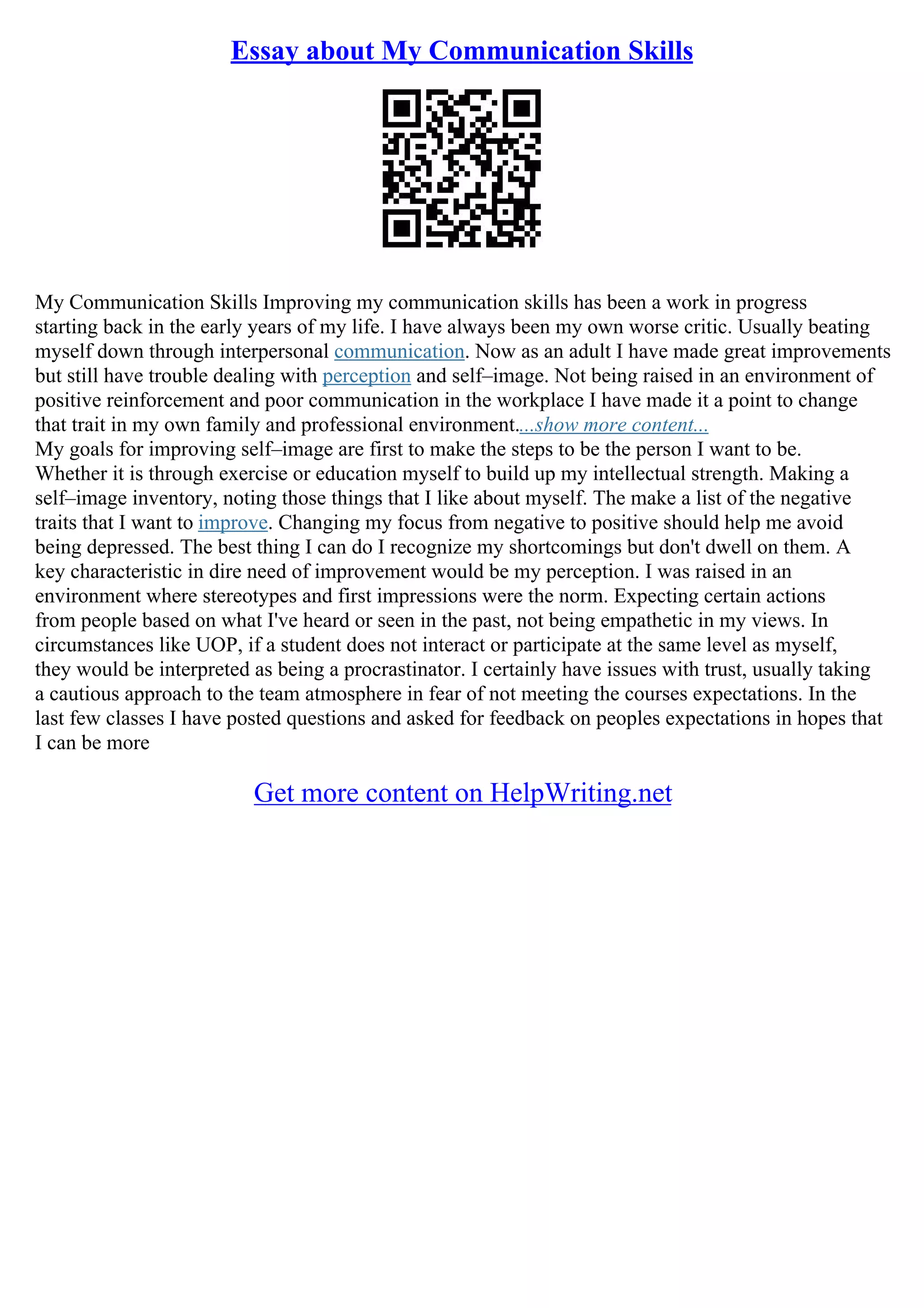 Essay Communication | PDF