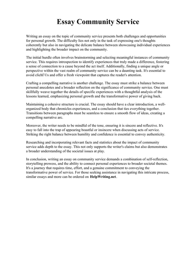 Essay Community Service.pdf | Education