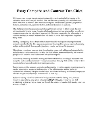 Essay Compare And Contrast Two Cities.pdf