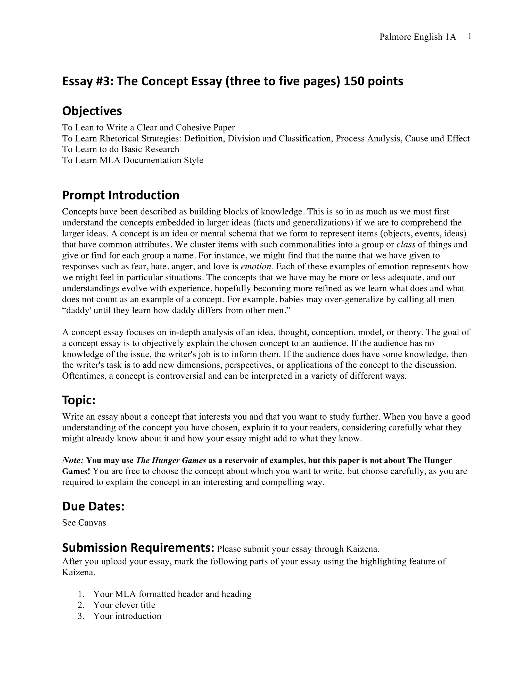 Essay concept hunger games | PDF