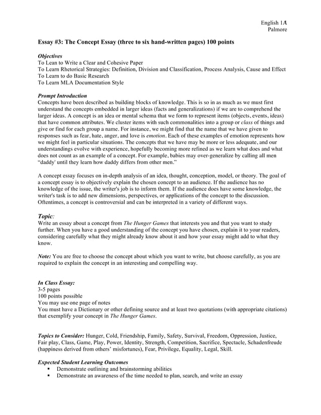 Essay concept hunger games in class version | PDF