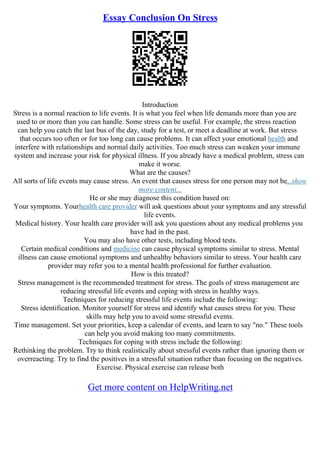 Essay Conclusion Outline | PDF