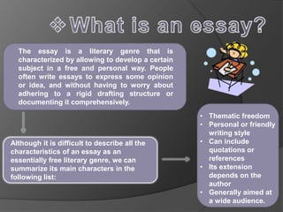 ESSAY AND ITS TYPES | PPTX